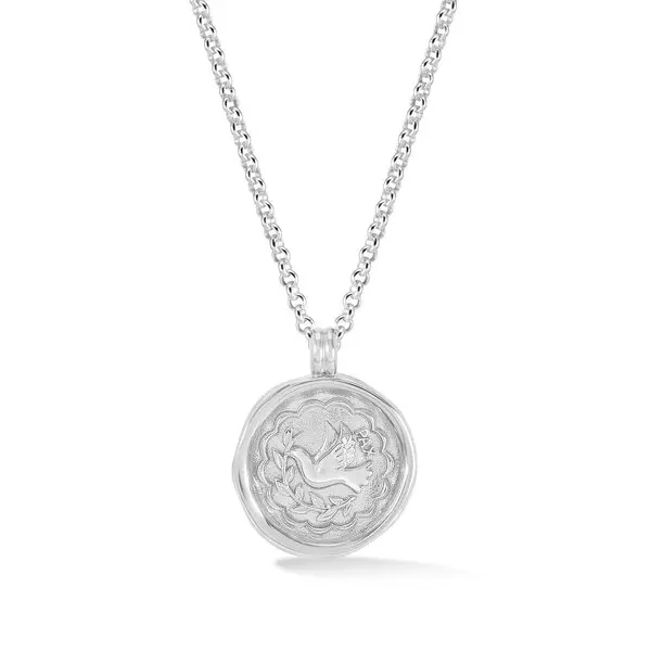 DOWER & HALL Peace Dove Talisman Necklace In Sterling - Silver