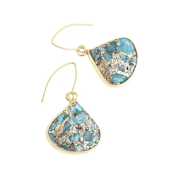 STARFISH PROJECT Emperor Stone Blossom Dangle Earrings - Gold/blue