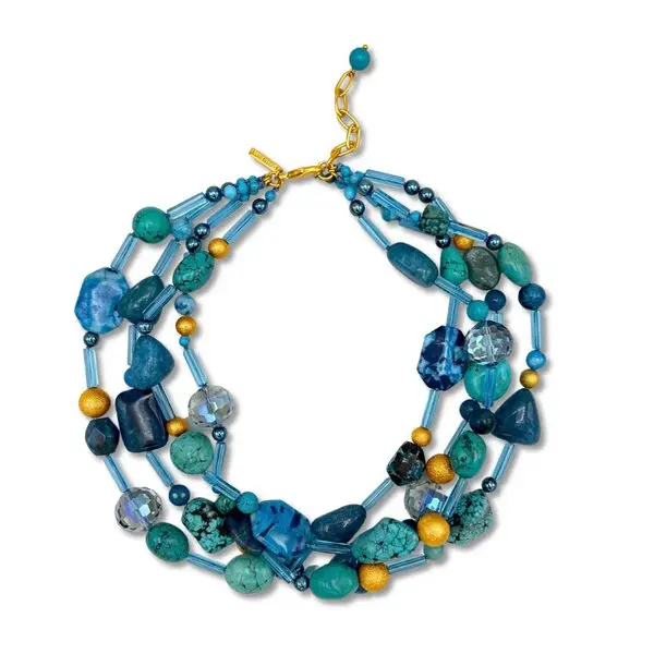 JAREDJAMIN Reef Beaded Necklace - Blue
