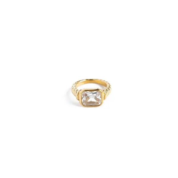 SUPERDIVAJEWELLERY Croissant Moon Ring - Yellow