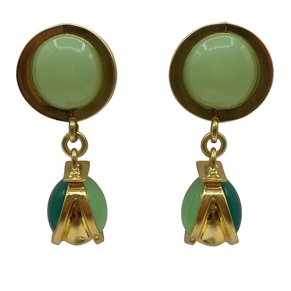 MICHAEL NASH JEWELRY Agatha Light And Dark Jade Resin Drop Earrings - Green