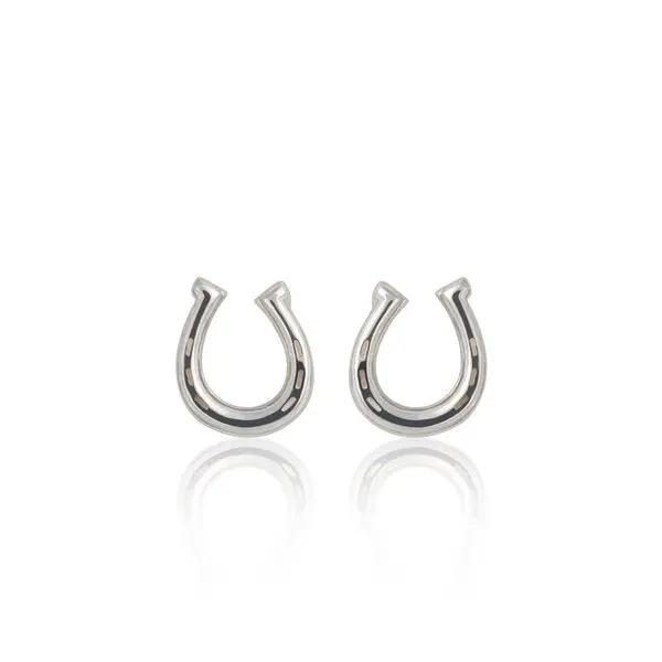 LILY CHARMED Sterling Lucky Horseshoe Stud Earrings - Silver