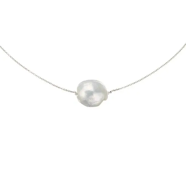 LILY & ROO Sterling Baroque Pearl Choker - Silver