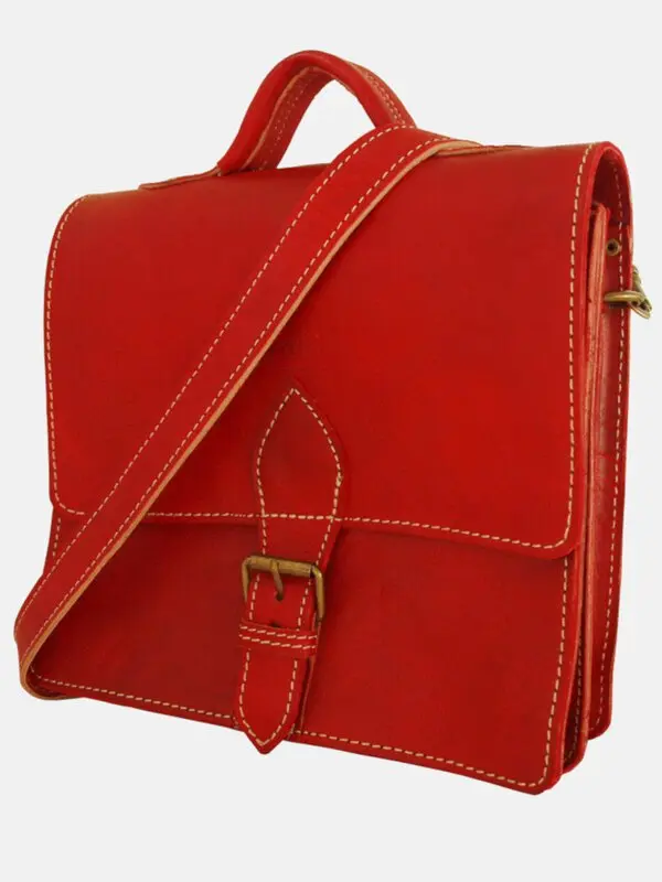 BERBER LEATHER The Casablanca Mini Satchel - Red