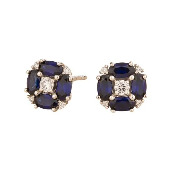 JUVETTI  Pristi White Gold Earrings With Sapphire And Diamonds - Blue/white