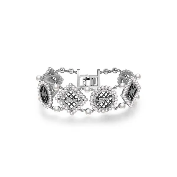 RETRO CHIC Royal Ballet Collection Bracelet - Silver/white