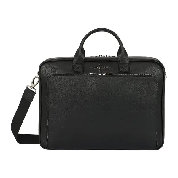 LUIS STEVEN Briefcase Pebble Leather - Black