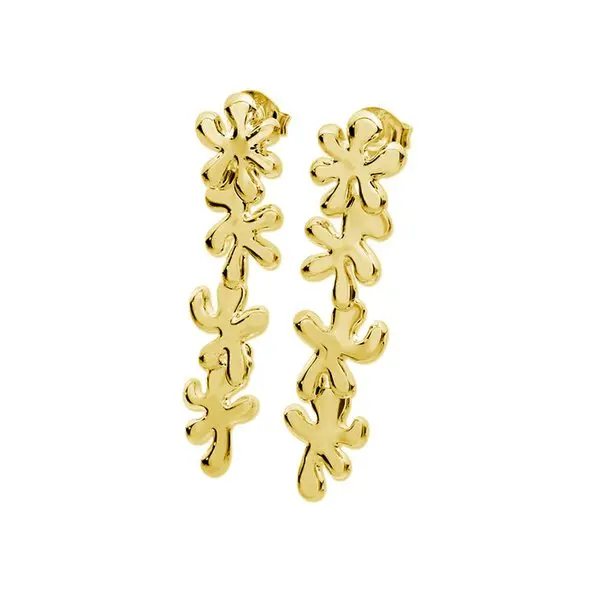 LUCY QUARTERMAINE Four Drop Splash Vermeil Earrings - Gold