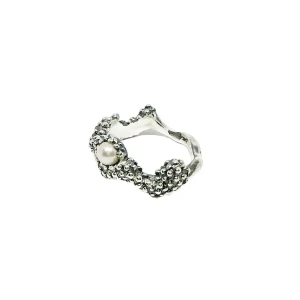 TG-JEWELLERY BY TAMARA GERVASIO Sterling Silver & Freshwater Pearl Ring - Silver/white