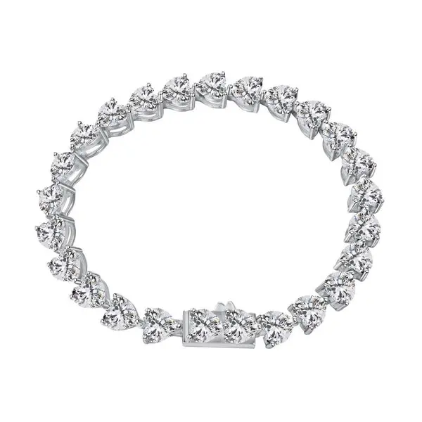 VIVIANA HALIL Mon Amour Heart Tennis Bracelet - Silver