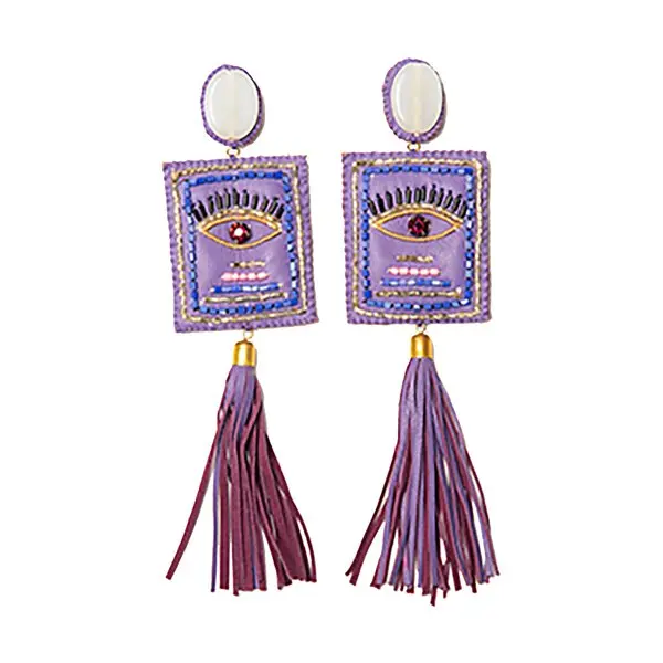 SR BY SONALI RAMAN Nazar Two Earrings - Purple