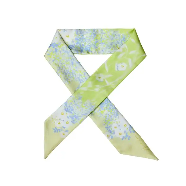 ANAMAISON A Heart Reflected Twilly Scarf - Green