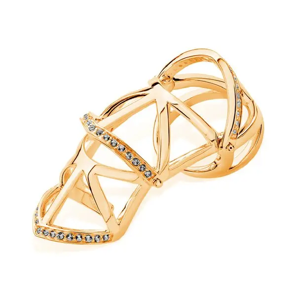 LUCY QUARTERMAINE Art Deco Armour Ring Vermeil - Gold
