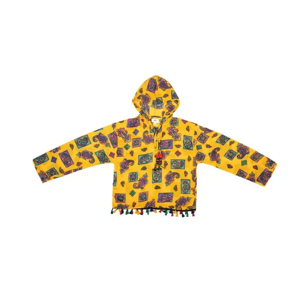 COLLECTED XX Floral Printed Hoodie With Tassels - Orange