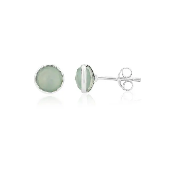 AUREE JEWELLERY Savanne Sterling Silver & Aqua Chalcedony Stud Earrings - Silver/blue