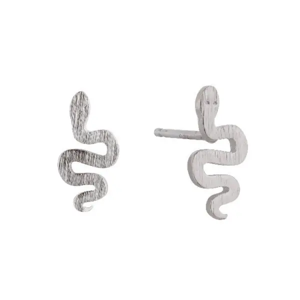 BERMUDA WATCH COMPANY Annie Apple Rio Snake Stud Earrings - Silver