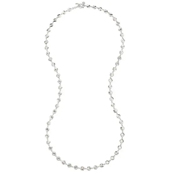 DOWER & HALL Long Nomad Disc Link Necklace - Silver