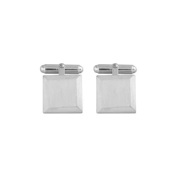 EDGE ONLY Bevelled Square Cufflinks Sterling - Silver