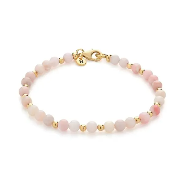 NELLOU JEWELLERY Gold Plated Sterling Silver Opal Bracelet - Pink