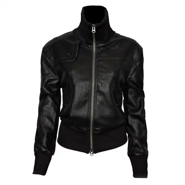 LOVE AND NOSTALGIA Vegan Leather Bomber Jacket