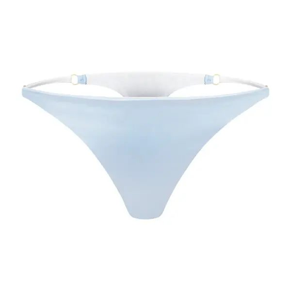 EKCENTRIK White / Blue Blue Crush Satin Adjustable Briefs - White/blue