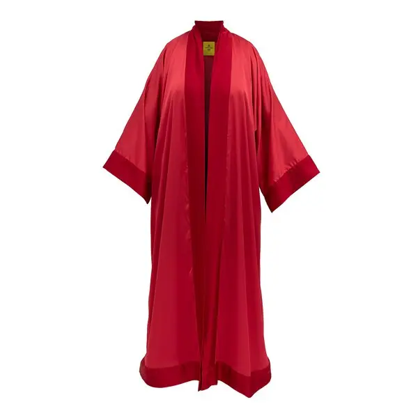 JANARA JONES Satin Long Abaya Kaftan With Cuffs