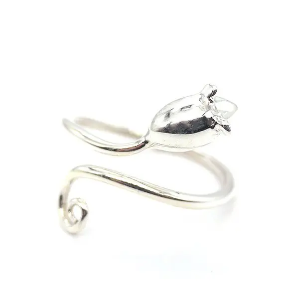 LIME TREE DESIGN Sterling Mouse Charm Adjustable Ring - Silver