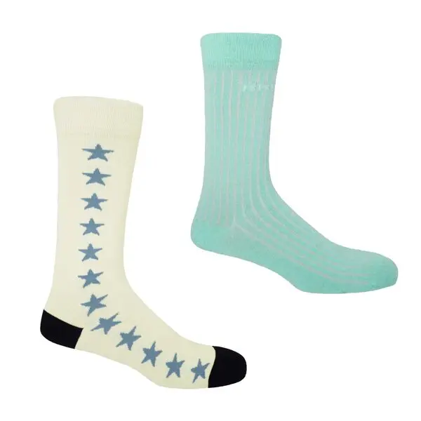 PEPER HAROW - MADE IN ENGLAND Ribbed And Starfall Socks Bundle - Blue/white