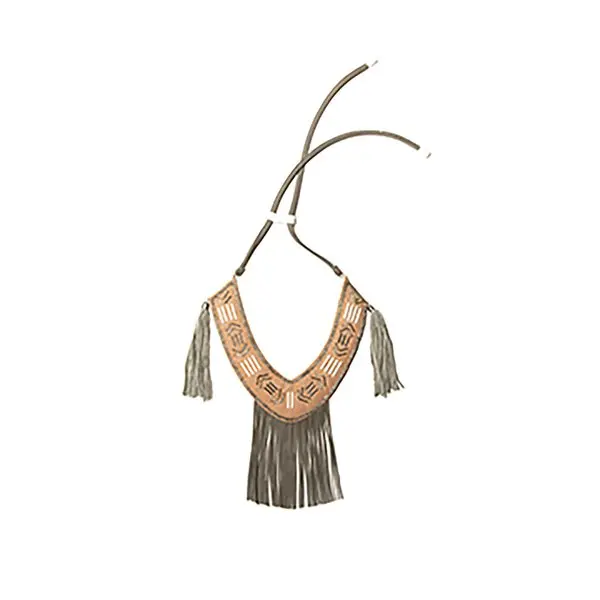 SR BY SONALI RAMAN Embroidered Necklace With Tassels - Black/brown/gray