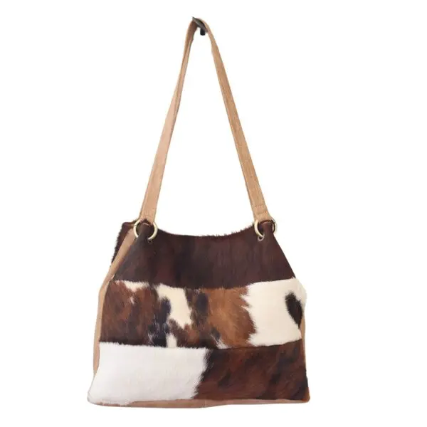 OWEN BARRY Cowhide Marlowe Shoulder Bag - White/brown