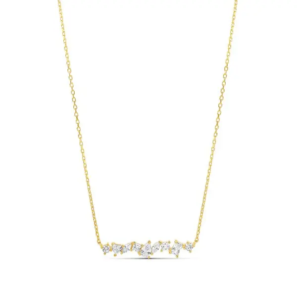 SHYMI Multi Stone Bar Necklace - Gold
