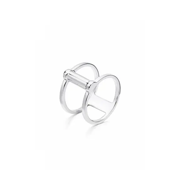 GOLD & HONEY Double Band Stacking Ring - Silver