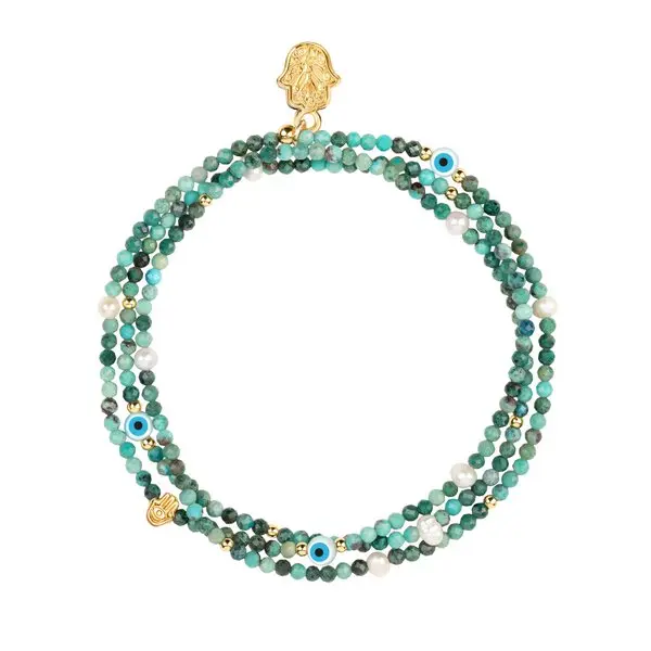 KARMA AND LUCK Enlightened Spirit Wrap Bracelet - Blue/green