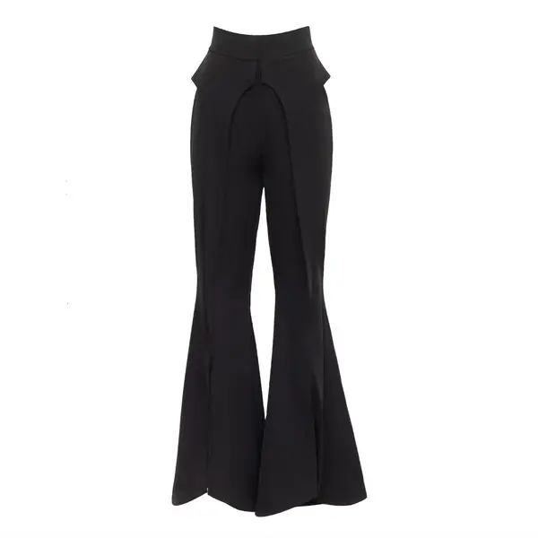 JULIA ALLERT Flared Trousers With Hip Panels And Front Slits