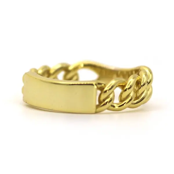 VICSTONENYC FINE JEWELRY Chain Signet Ring - Gold