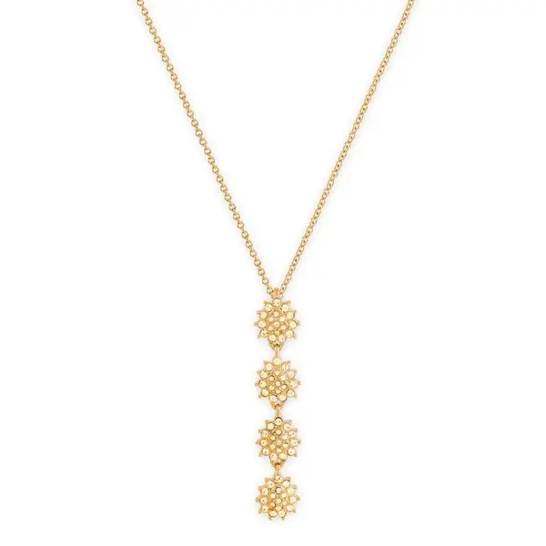 Grossé Gold Plated Crystal Flower Statement Necklace - Gold/yellow