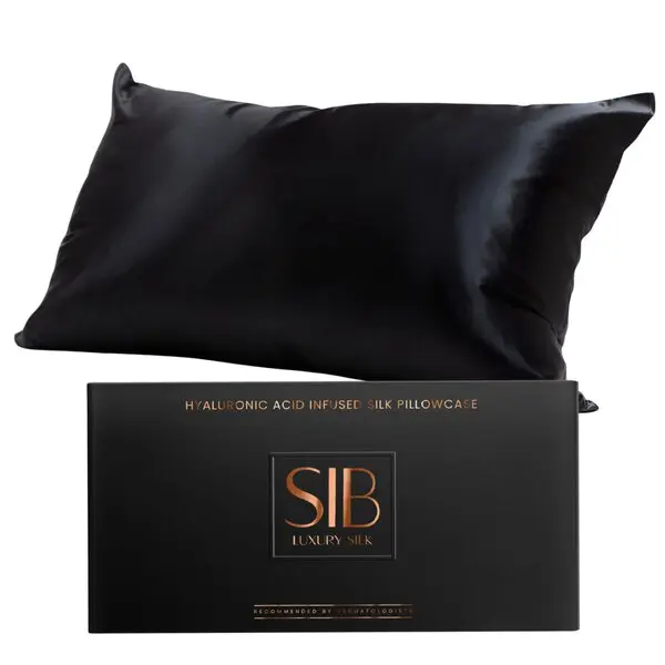 SIB SILK Sib® Luxury Silk Pillowcase Pure Silk Infused With Hyaluronic Acid - Black