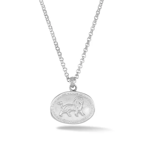 DOWER & HALL Lion Talisman Necklace In Sterling - Silver