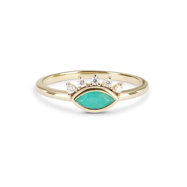 ZOHREH Amazonite And Lab Grown Diamond Eye Ring - Green