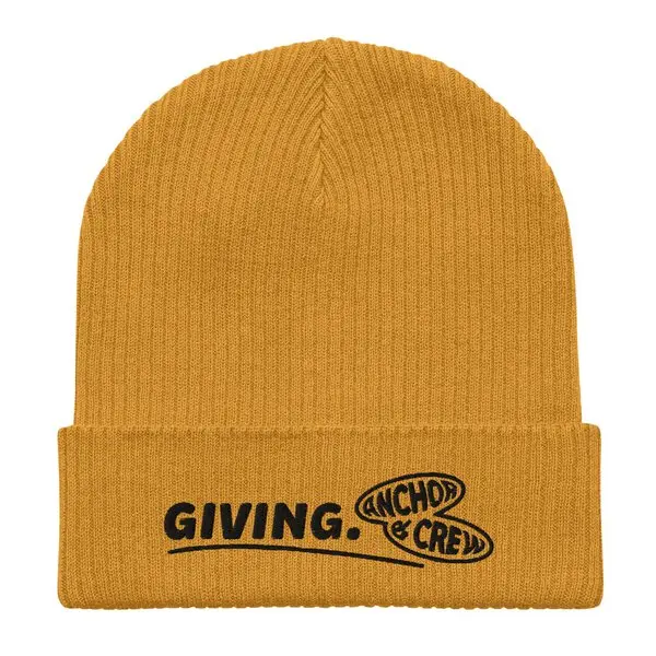 ANCHOR & CREW Organic Cotton Embroidered Beanie - Yellow