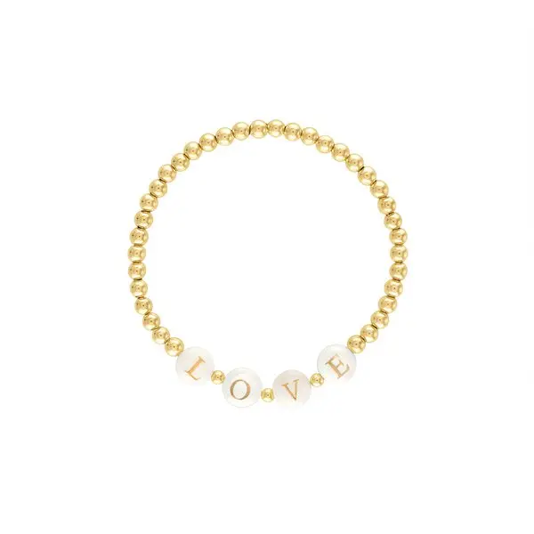 OLIVIA LE Love Pearl Beaded Bracelet - Gold