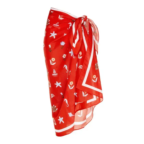 JESSIE ZHAO NEW YORK Beach Sarong Wrap - Red