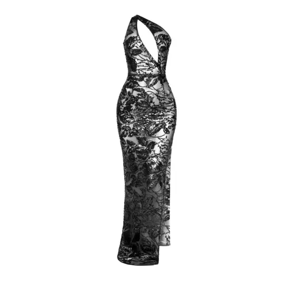 MODA GLAM Sequin Keyhole Gown