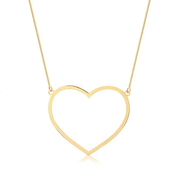 SOLIO JEWELLERY 18k Solid Gold Heart Necklace - Gold/yellow