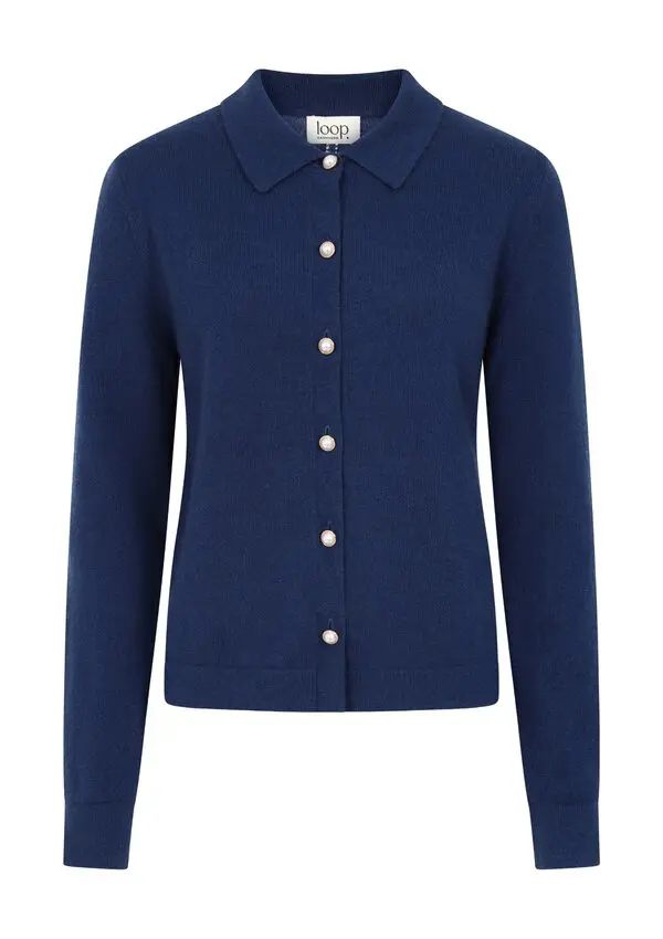 LOOP CASHMERE Knitted Shirt - Blue