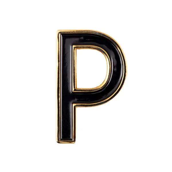 MAKE HEADS TURN Enamel Letter P Pin - Black