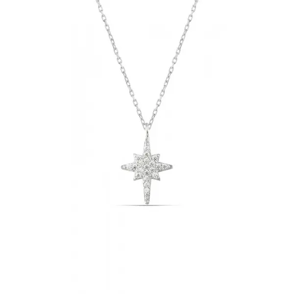 SPERO LONDON Northern Star Polaris Starburst Sterling Necklace - Silver