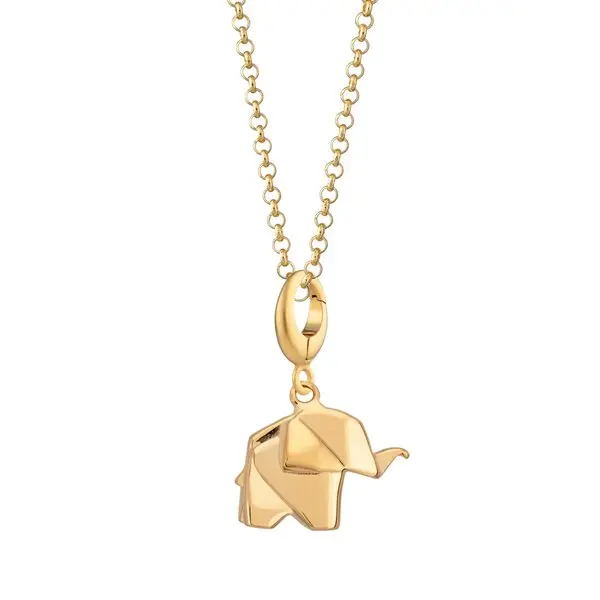LILY CHARMED Plated Origami Elephant Charm Necklace - Gold