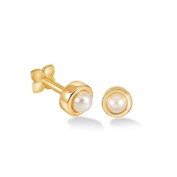 DOWER & HALL Pearl Labret Single - Gold