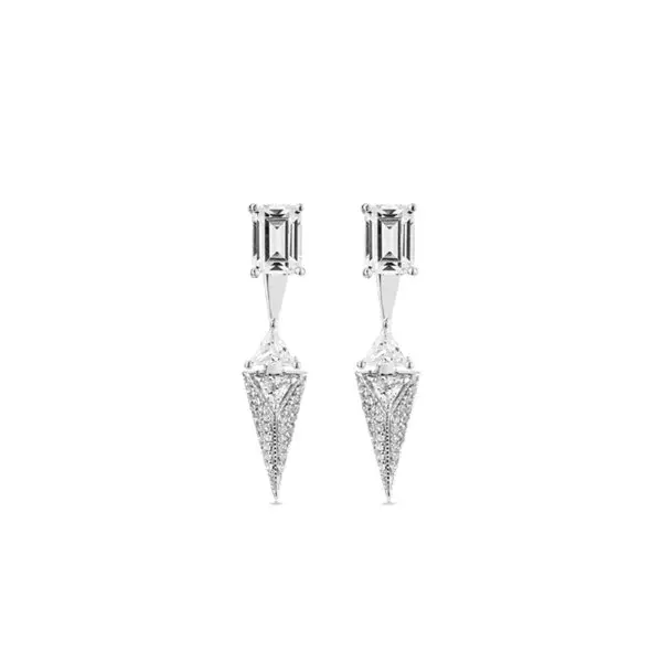 SALLY SKOUFIS Urge Diamond Drop Earrings - Silver